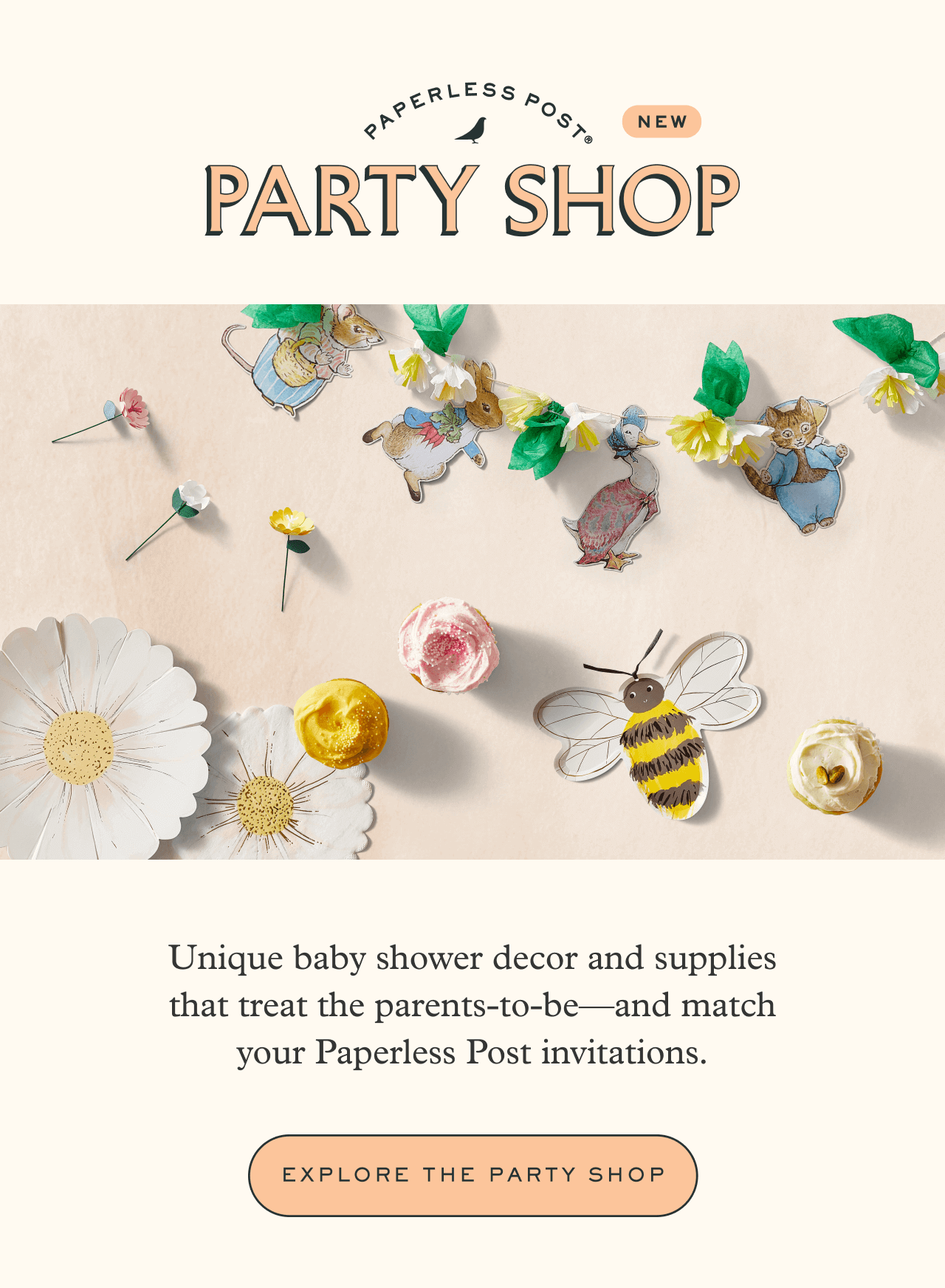 Paperless Post: The 5 best baby shower themes for summer 🐝🐇🌳 | Milled