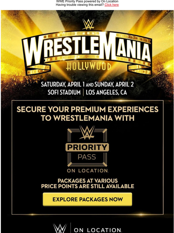 WWE Shop: WWE Priority Pass Packages for WrestleMania Available Now ...