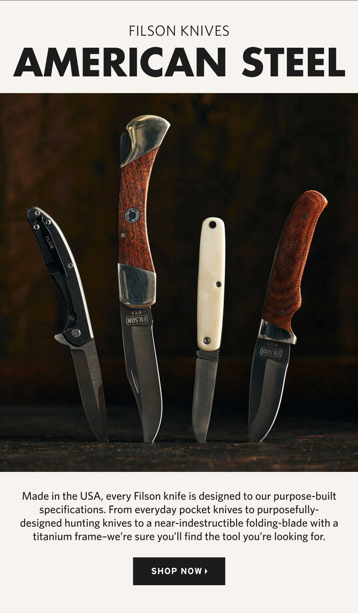 Filson: American-Made Knives | Milled