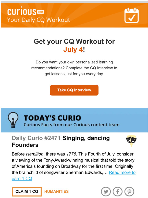 Curious: Curio #2471: Singing, dancing Founders | Milled