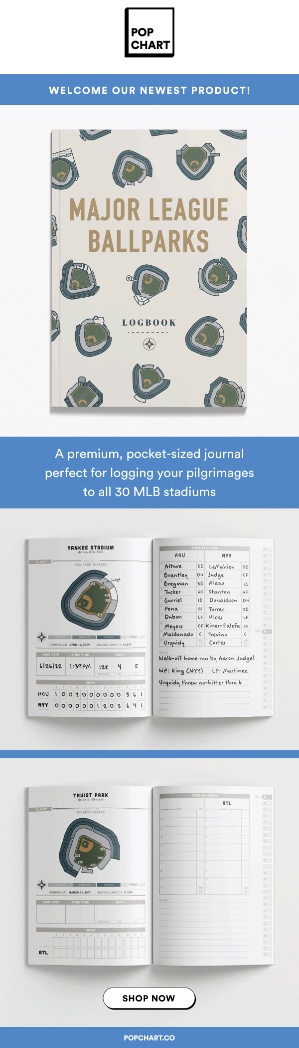 Pop Chart Lab: Ballparks Logbook: Now in Stock! | Milled