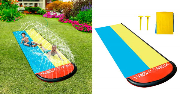 Mobstub: Kids Dual Track Water Slide with Built-in Sprinkler - 67% off ...