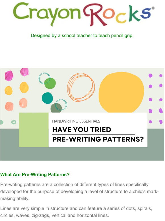 Crayon Rocks: Have you tried Pre-Writing Patterns [FREE ACTIVITY] | Milled