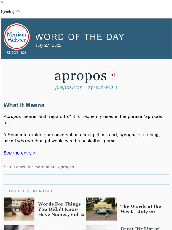 Merriam-Webster: Apropos - plus, Words For Things You Didn't Know Have ...