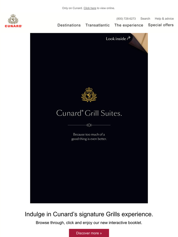 Cunard: —, turn the page to experience ultimate luxury with Cunard ...