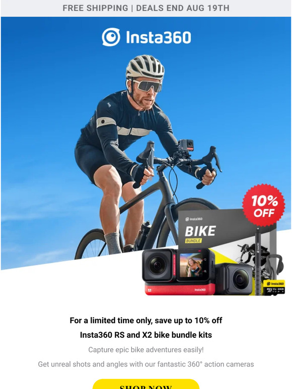 Insta360: Live to ride! 10% off Insta360 Bike Kits🚴‍♂️ | Milled