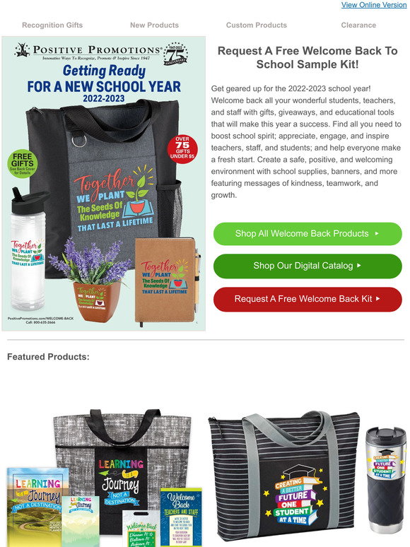 Positive Promotions: Get A Free Welcome Back To School Sample Kit! | Milled