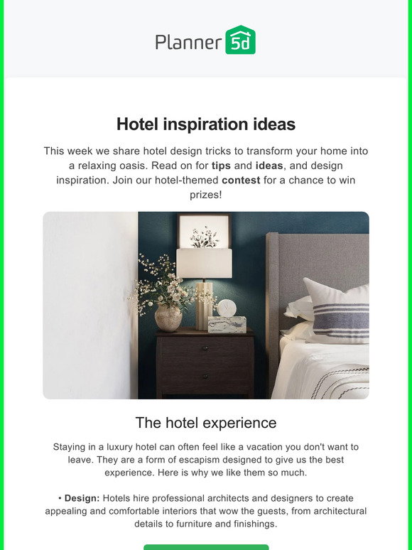 Planner 5D: Best hotel design ideas to steal and use at home | Milled