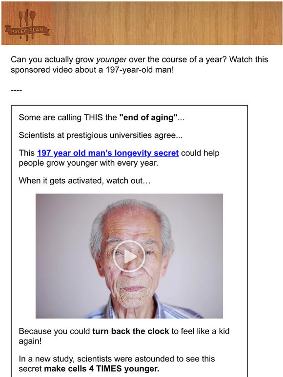 PaleoPlan: Live past 100? Weird Secret of a 197 Year Old Man | Milled