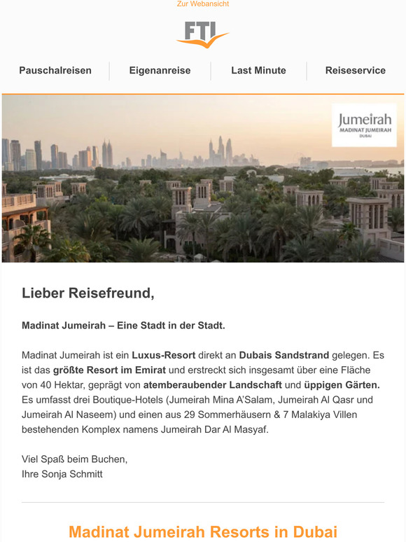 FTI: Eine außergewöhnliche Auszeit im sonnigen Dubai, lieber Reisefreund | Milled