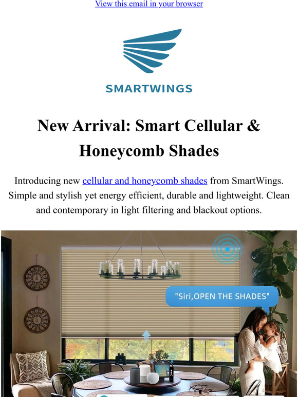 SmartWings: New Arrival: Smart Cellular & Honeycomb Shades | Milled