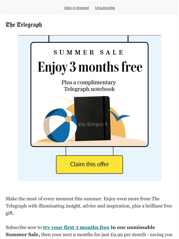 The Telegraph: Your free notebook is ready and waiting | Milled