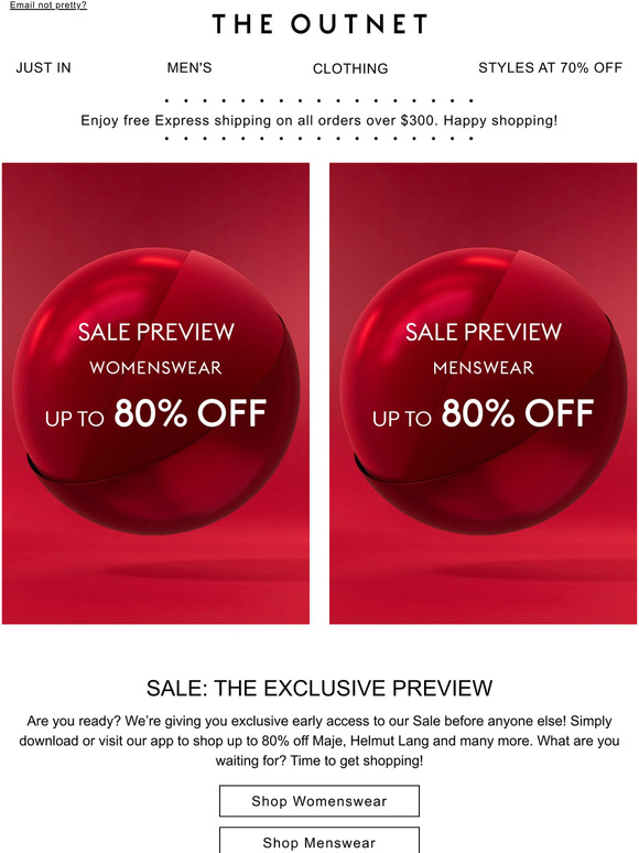 The Outnet: App exclusive: early SALE access is here | Milled