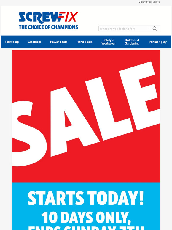 Screwfix: SALE STARTS TODAY! 10 DAYS ONLY | Milled