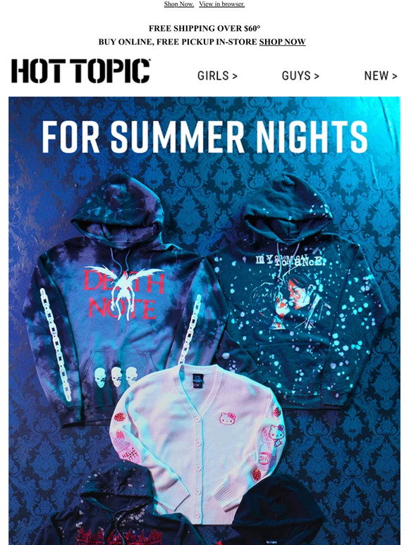 Hot Topic: New hoodies & sweaters for the cool nights of summer 🌫☁ | Milled