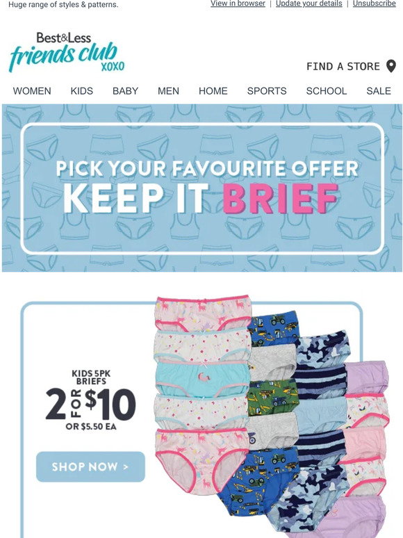 Best & Less: Underwear essentials for the whole family | Milled