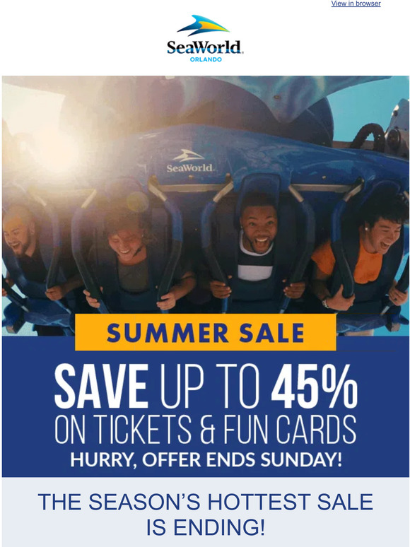 SeaWorld: Don't Miss Your Chance to Save up to 45% on Tickets and Fun ...