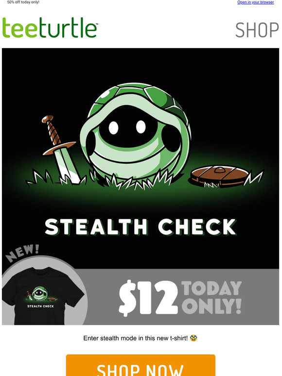TeeTurtle: Turtle Stealth Check t-shirt!🗡️🐢 | Milled