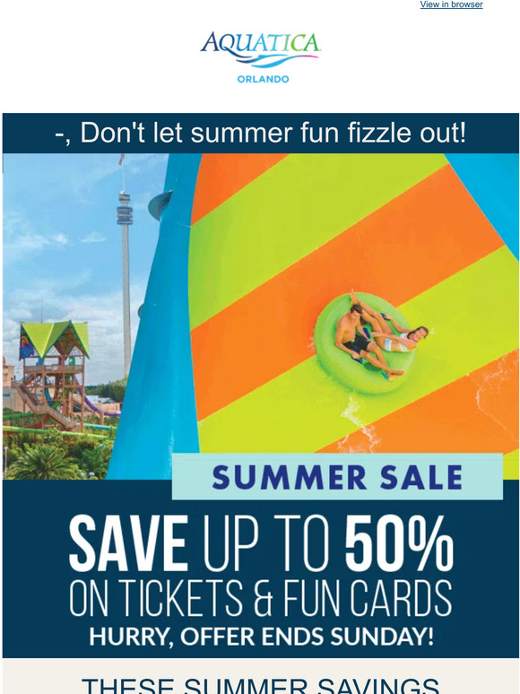 SeaWorld: LAST CHANCE: Save up to 50% on Fun Cards and Tickets! | Milled