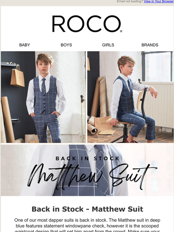 Roco Clothing: Back in stock: Matthew Blue suit | Milled