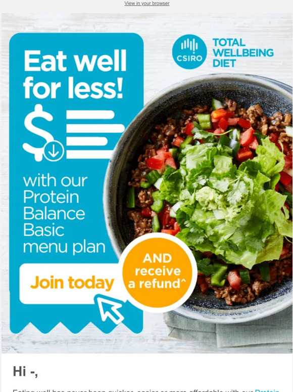 CSIRO Total Wellbeing Diet: Eat well for as little as $5 per meal! 😲 ...