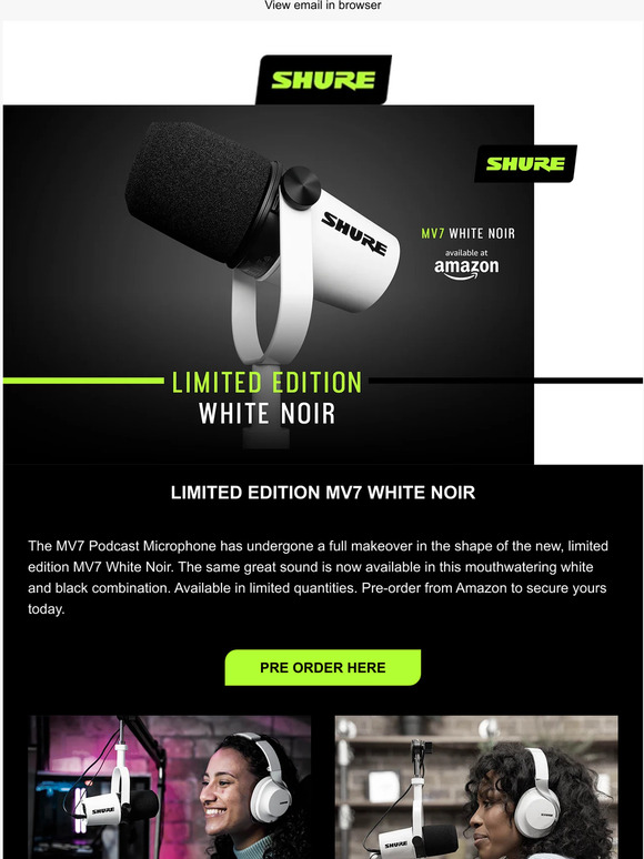 Shure: Limited Edition MV7 White Noir - Pre Order Now! | Milled