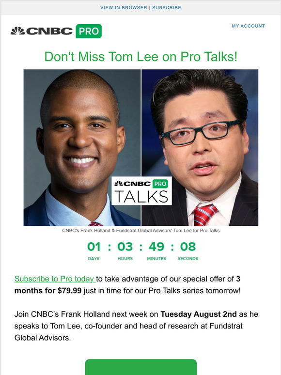CNBC: Get this special 3 month offer for CNBC Pro just in time for ...