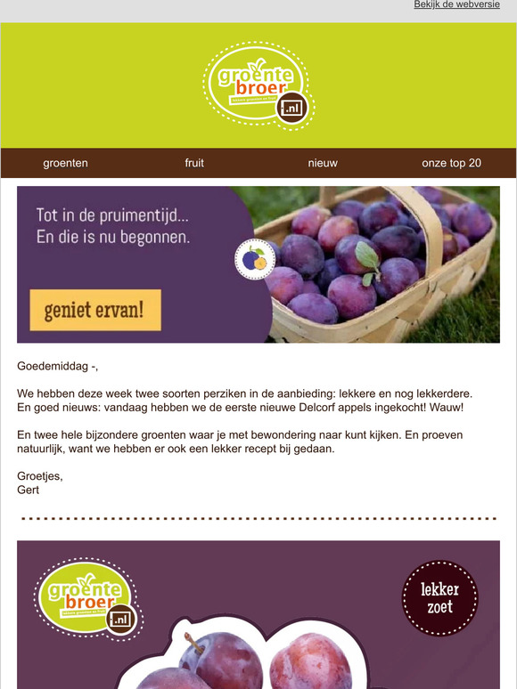 Groentebroer: We hebben nu de nieuwe Delcorf appels in de aanbieding 🍎 ...