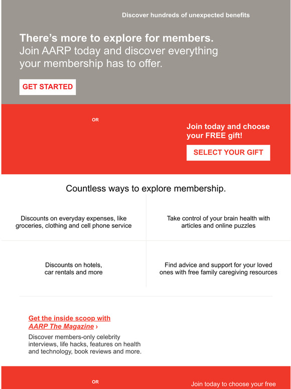 AARP: —, join the AARP family today to claim your free gift | Milled