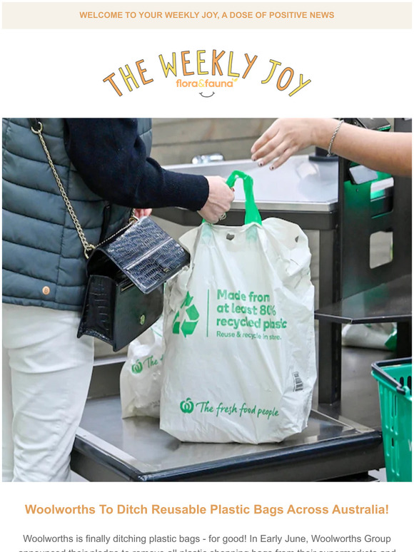 Flora and Fauna: Woolies Will Ditch Plastic Bags in Australia! 🥳 | Milled