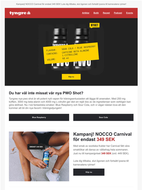 tyngre: NYHET! PWO Shot Blue Raspberry och Sour Cola! | Milled