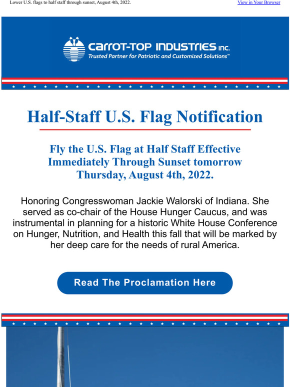 Carrot-Top: Important Half-Staff Notification | Milled