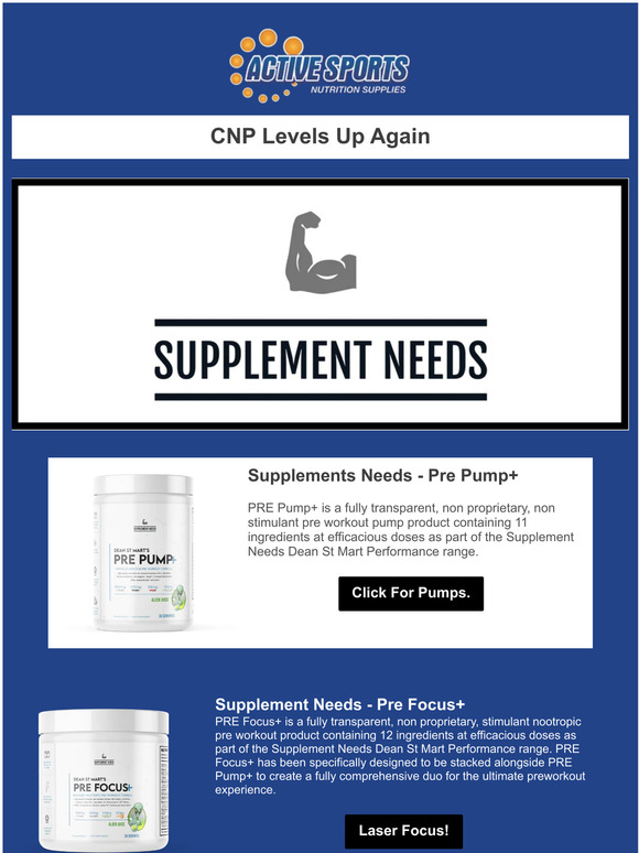 Active Sports Nutrition: Supplement Needs - New Products Co | Milled