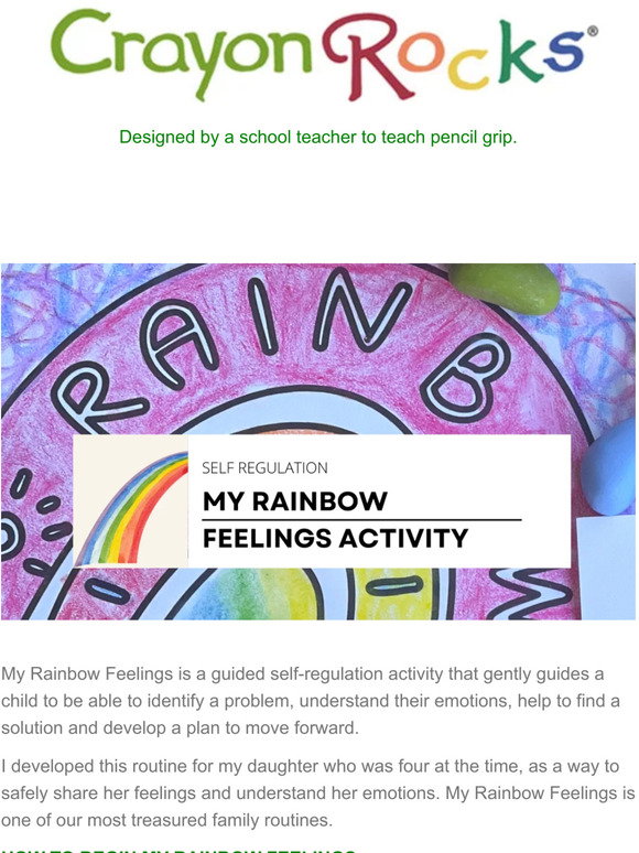 Crayon Rocks: Self Regulation; My Rainbow Feelings [FREE ACTIVITY] | Milled
