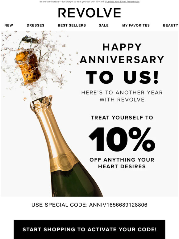 REVOLVE: re: don't forget your anniversary coupon! | Milled