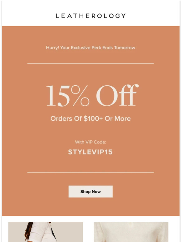 Leatherology: Your VIP 15% Off Ends Tomorrow | Milled