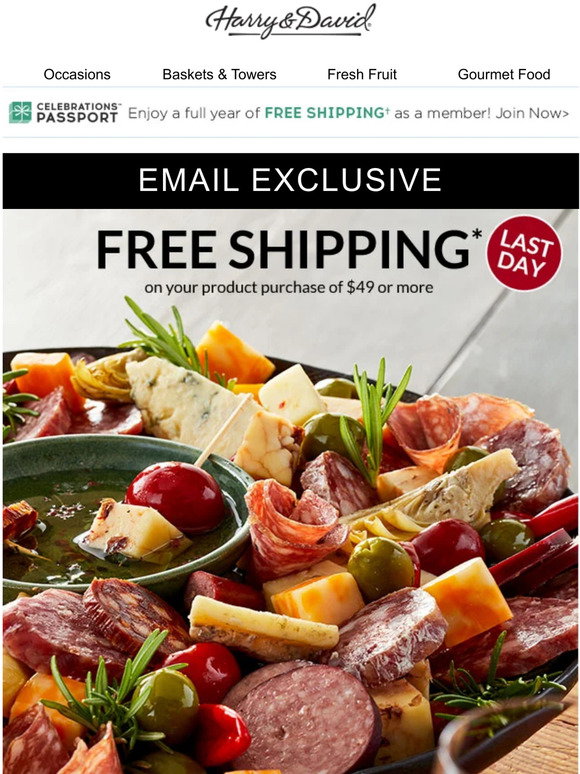 Harry & David: Last day for FREE shipping. | Milled