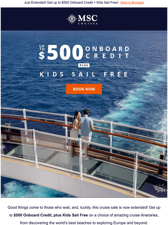 MSC Cruises: Raise Your Hand If You Want More Time for This Cruise Deal ...