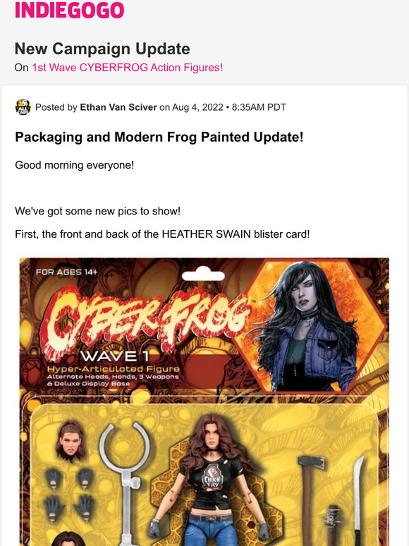 Indiegogo: 📢 Update #24 from 1st Wave CYBERFROG Action Figures! | Milled