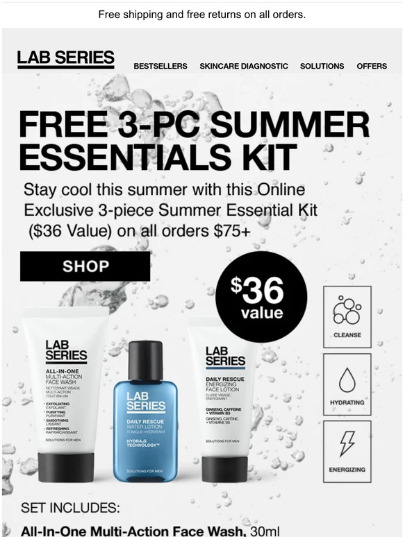 Lab Series: FREE 3-Piece Summer Essentials Kit | Milled