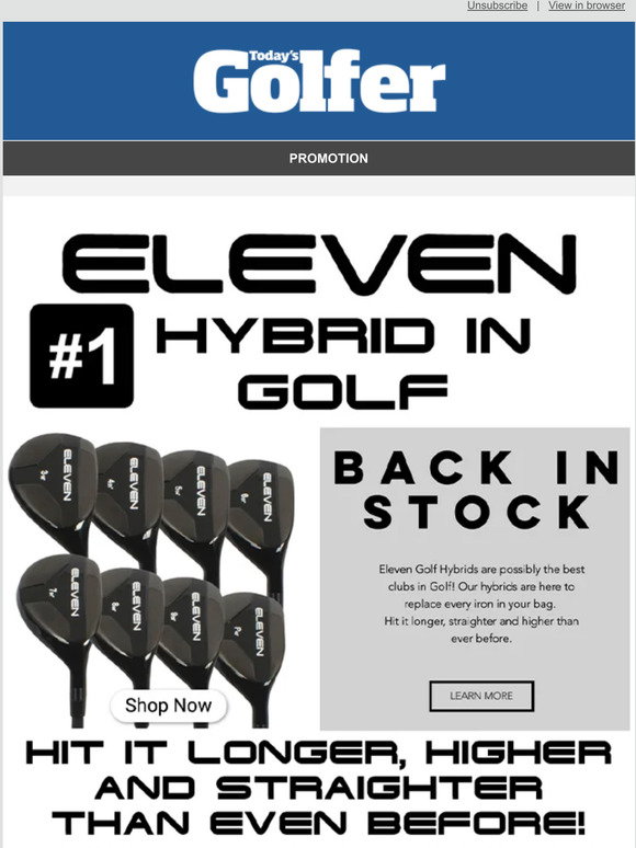 Today's Golfer: ELEVEN Golf #1 Hybrid Back In Stock! | Milled