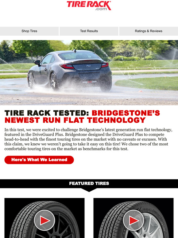 Tire Rack: Tire Rack Tested: Bridgestone’s Newest Run Flat Technology ...