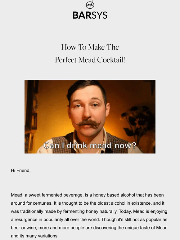 Barsys: 🍯Honey, It's National Mead Day! | Milled