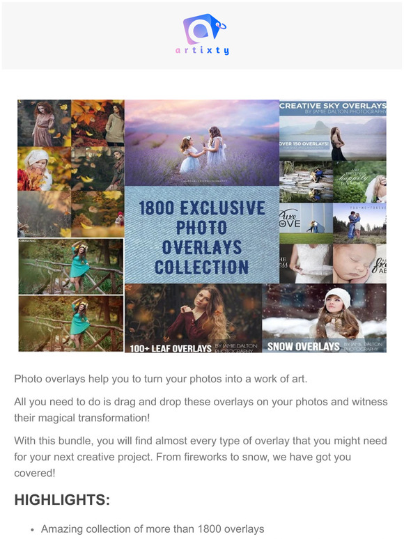 Artixty: The 1800+ Exclusive Photo Overlays Bundle Is Here! | Milled