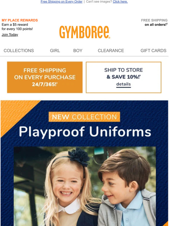 Gymboree: Did you hear? We have Uniforms, backpacks & head-to-toe looks ...