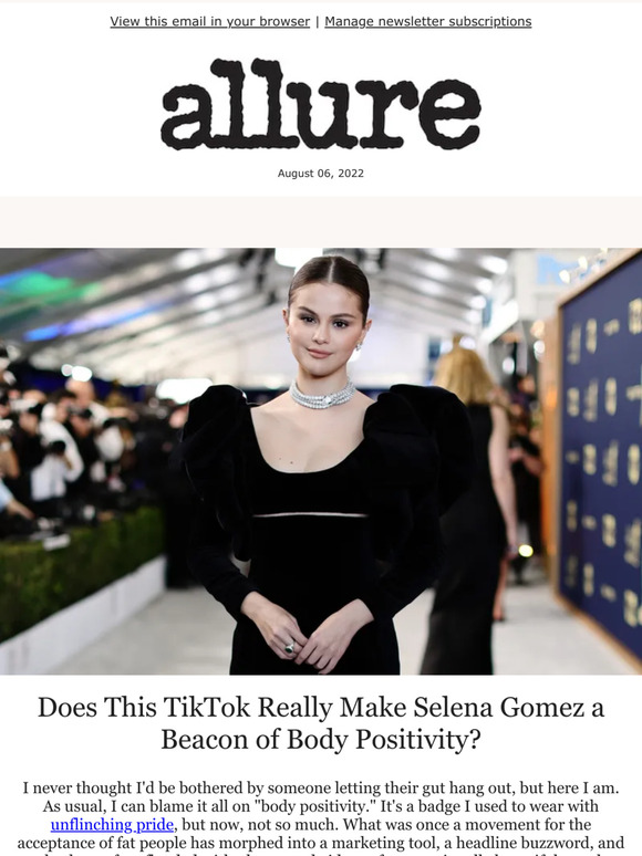 Allure Beauty Box Selena Gomez And Her Stomach Are Not The Beacons Of