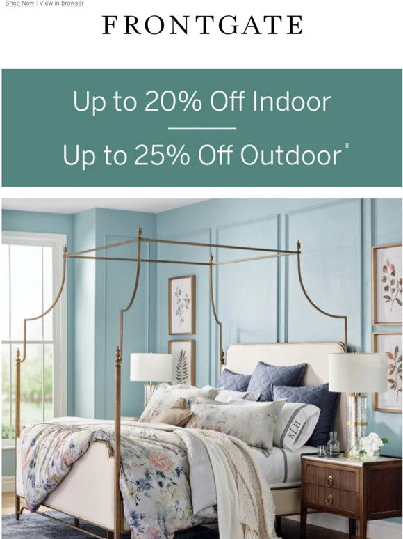 Frontgate: 20% off indoor & 25% off outdoor for a limited time. | Milled
