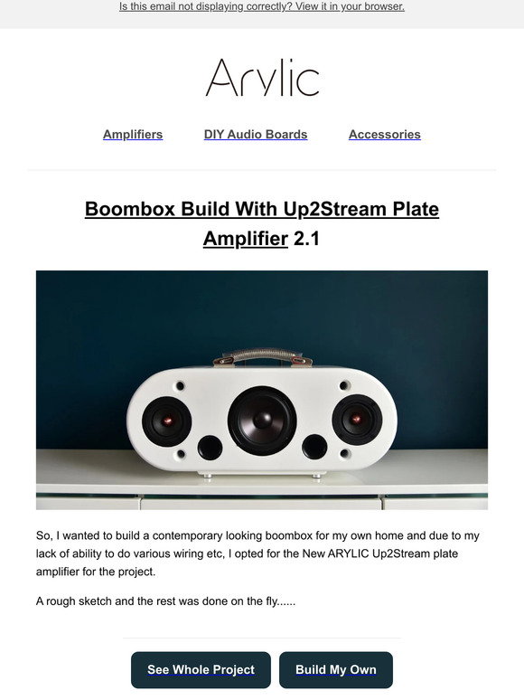 Arylic: Boombox Build With Up2Stream Plate Amplifier | Milled
