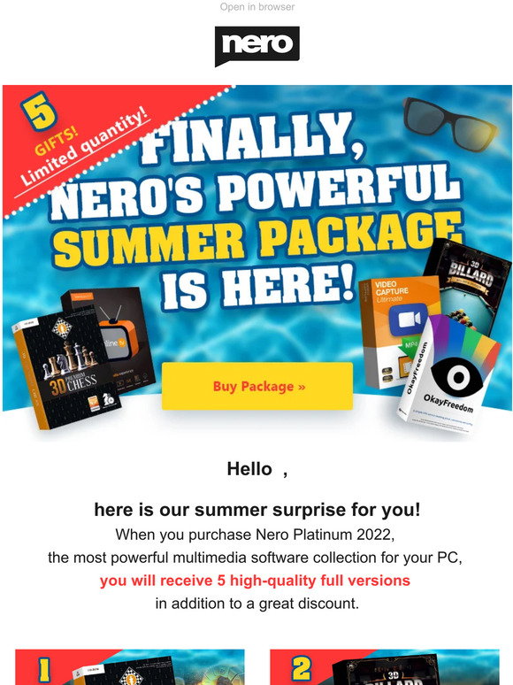 Nero: 😎 Finally, Nero's powerful summer package is here! | Milled