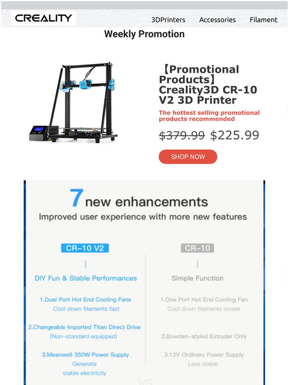 Creality3D: 【Promotional Products】New 3D Printers --- $150 OFF | Milled
